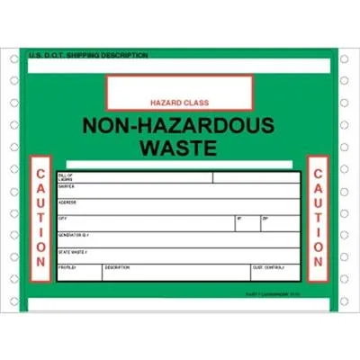 Non-Hazardous Waste Label - GWM7 – Pine Environmental